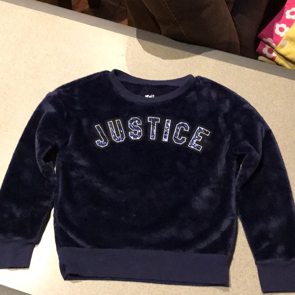 Justice | Shirts & Tops | Justice Blue Crew Neck Sweatshirt | Poshmark